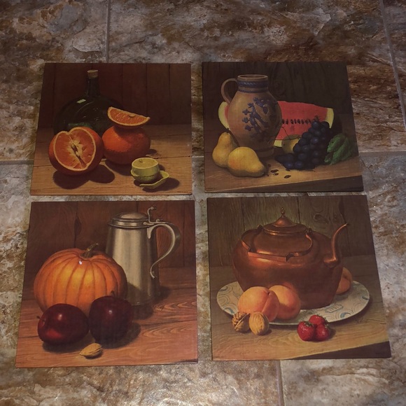 Stapco NY | Accents | Set Of 4 Vintage Stapco Ny Still Life Trivet ...